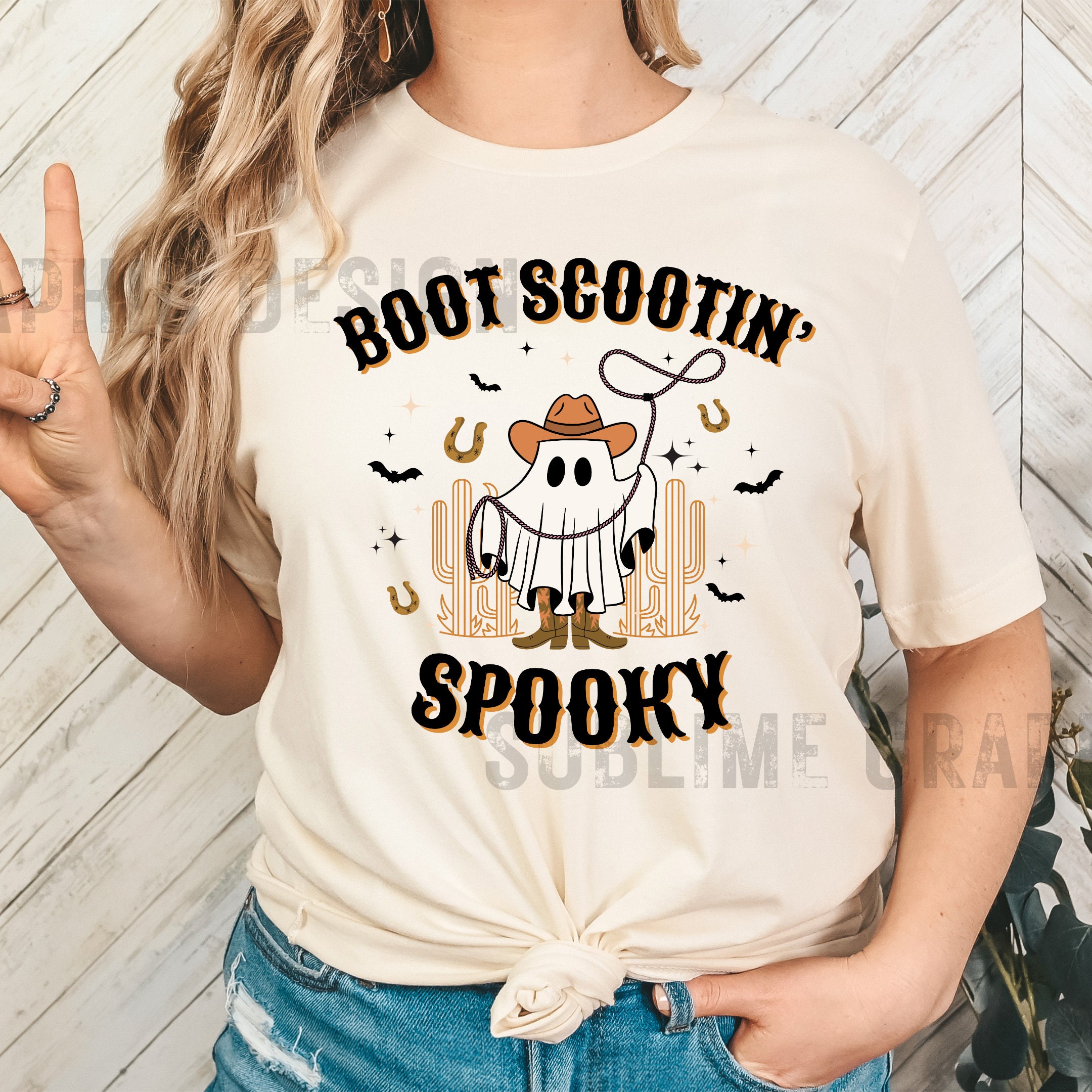 Boot Scootin Spooky PNG | Western Ghost PNG | Cowboy Ghost PNG | Retro ...