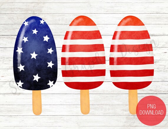 Patriotic Popsicle PNG Independence Day Design 4th of July | Etsy