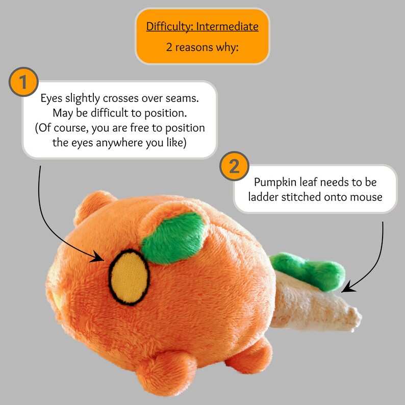 Pumpkin Mouse Plushie Sewing Pattern PDF, SVG and Instructions - Etsy