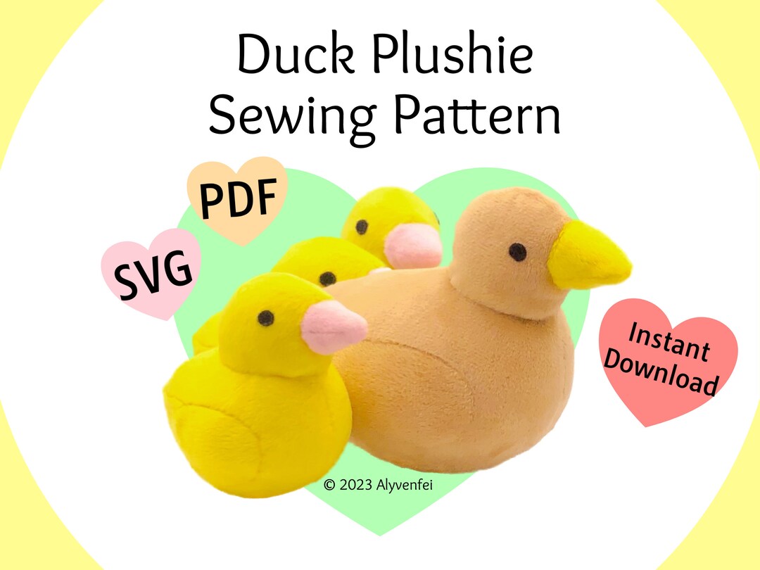 Duck Plushie Sewing Pattern PDF SVG With Bonus Duckling - Etsy