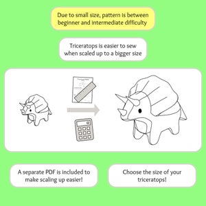 Triceratops Dinosaur Plushie Sewing Pattern (PDF, SVG) With ...