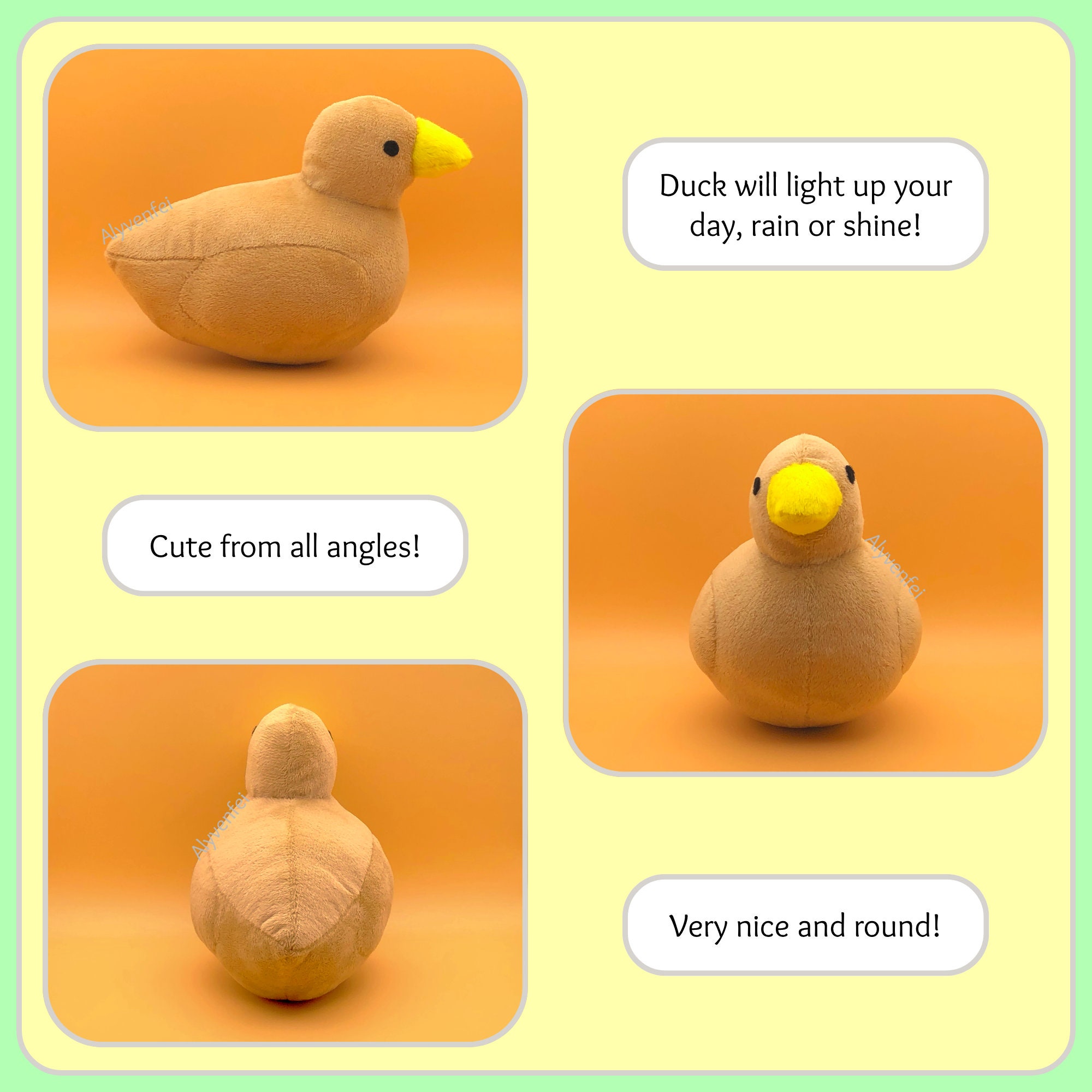 Duck Plushie Sewing Pattern PDF, SVG With Bonus Duckling and ...