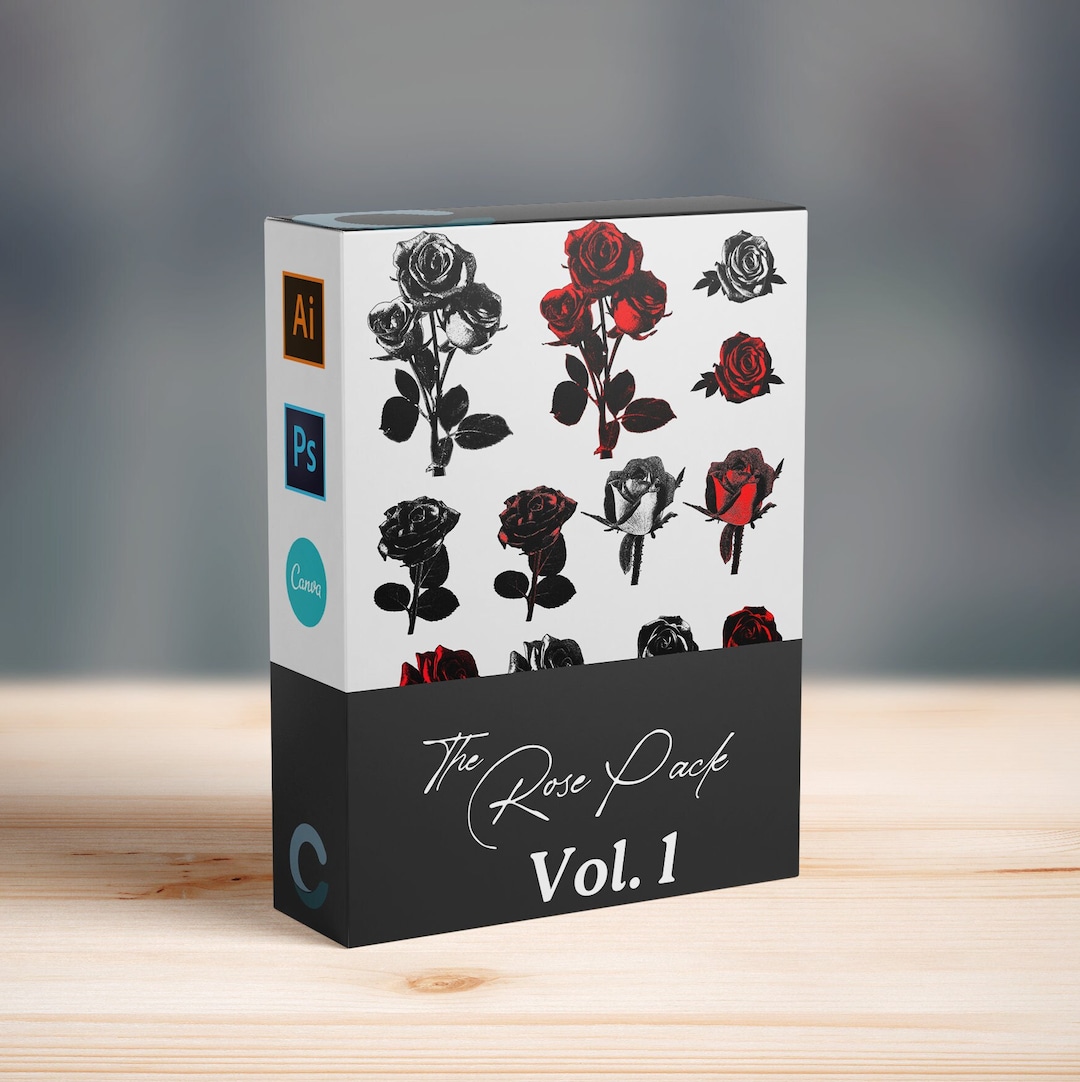 The Rose Pack, Rose SVG, Rose Bundle, Canva Rose, Rose Vector, Vector ...