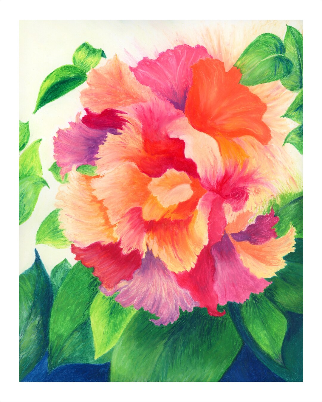 Brilliant Peony Impressionist Giclee Print From an Original Pastel ...