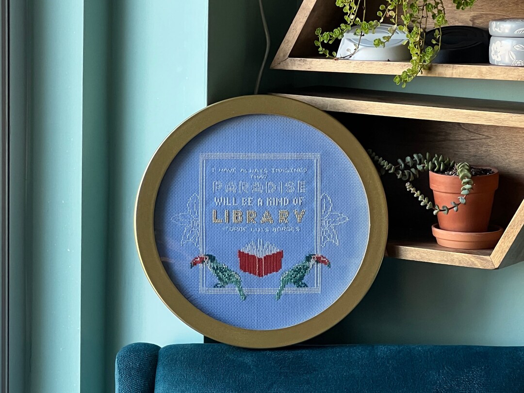 Library Quote Cross-stitch - Etsy