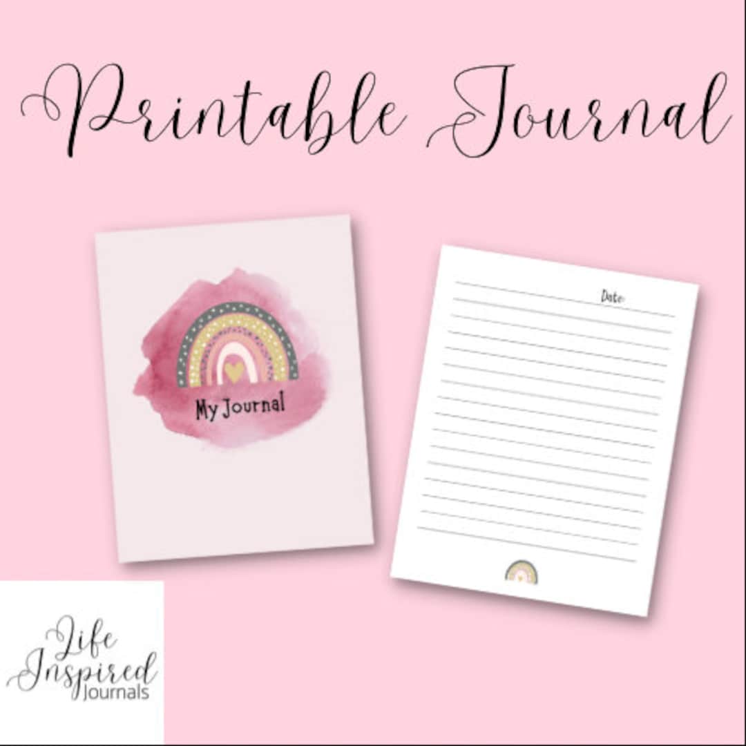 Printable Journal Cover and Pages // Rainbow // Boho - Etsy