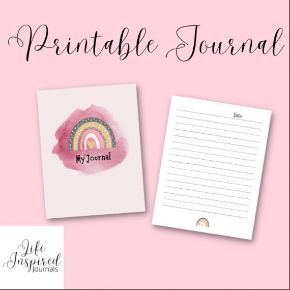 Printable Journal Cover and Pages // Rainbow // Boho | Etsy