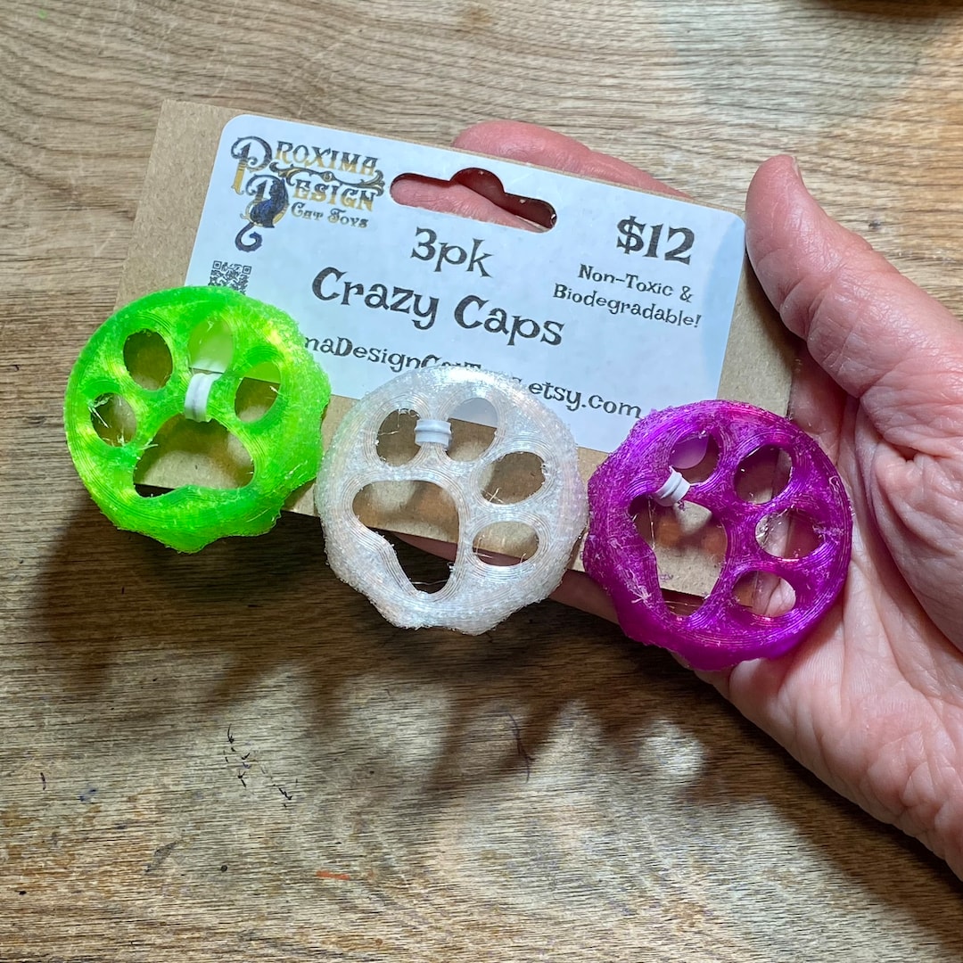 3pk Crazy Caps Cat Toy - Etsy