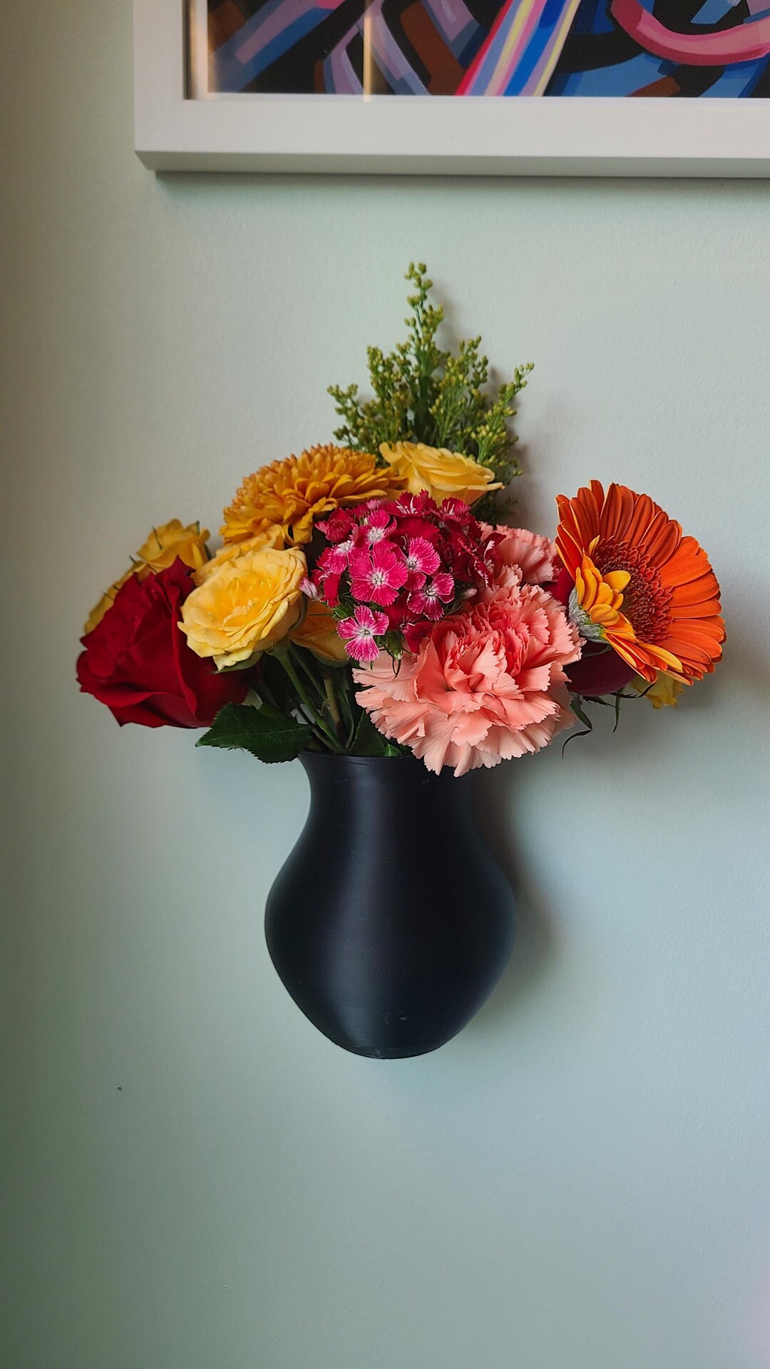 Wall Hanging Vase, Fresh Flower Bouquet, Wall Mount Flower Bouquet ...
