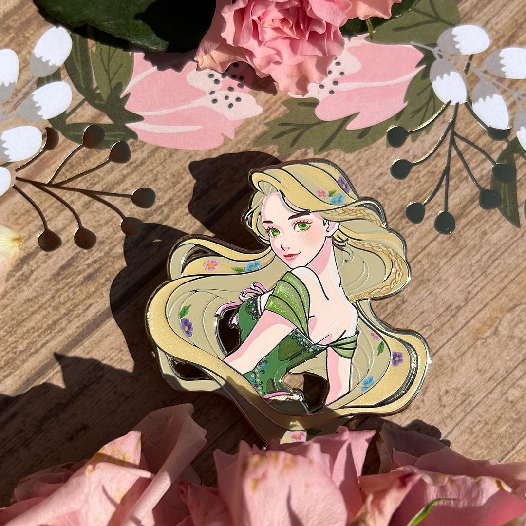 Rapunzel Dreams Green - Hard Enamel Standard Pin - Etsy
