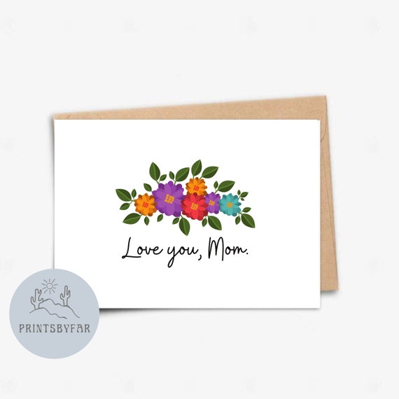 Printable Mother's Day Card love You Mom - Etsy