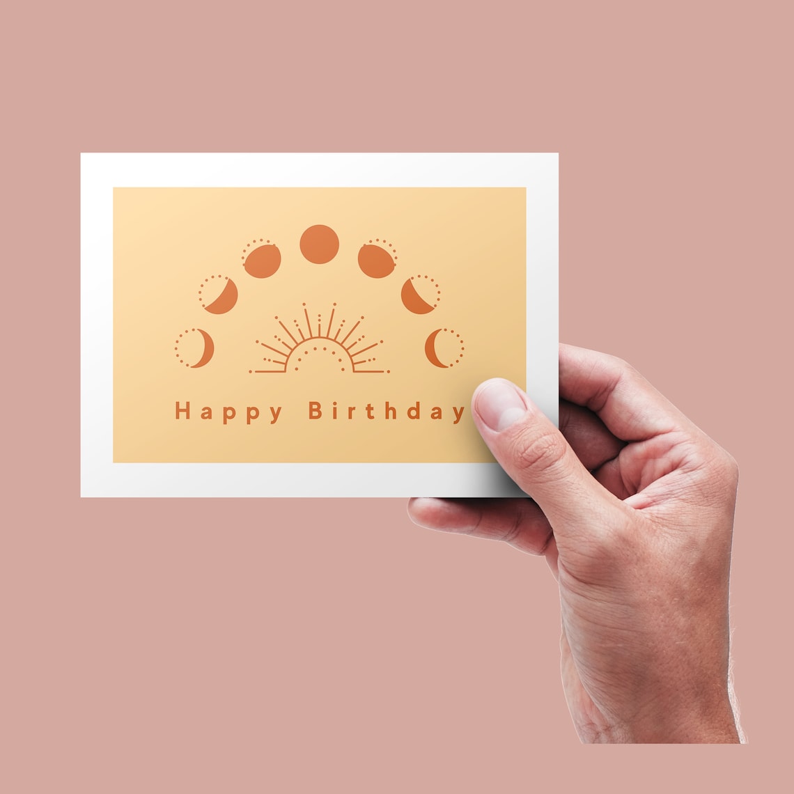 Printable Happy Birthday Moon Phase Card, Print at Home, Digital ...