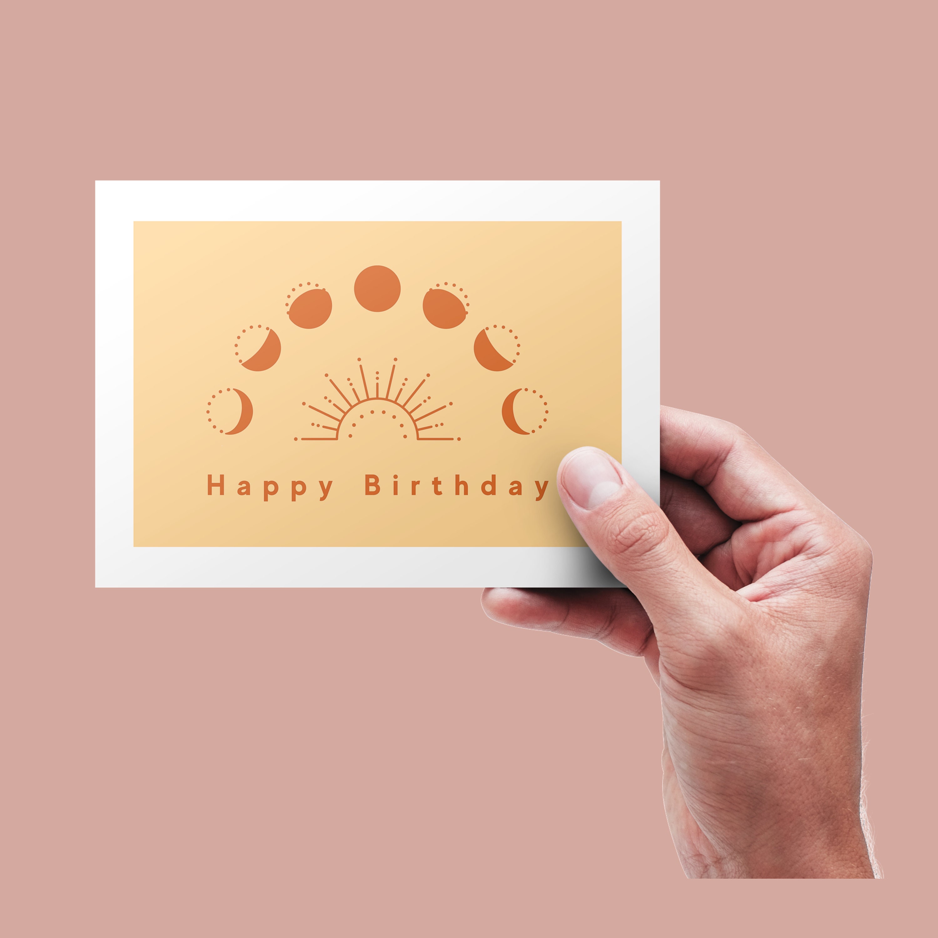 Printable Happy Birthday Moon Phase Card, Print at Home, Digital ...