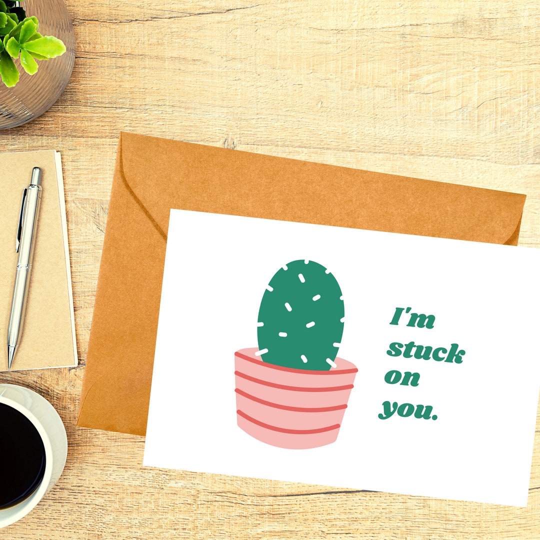 Printable Greeting Card, i'm Stuck on You, Print at Home, Easy Download ...