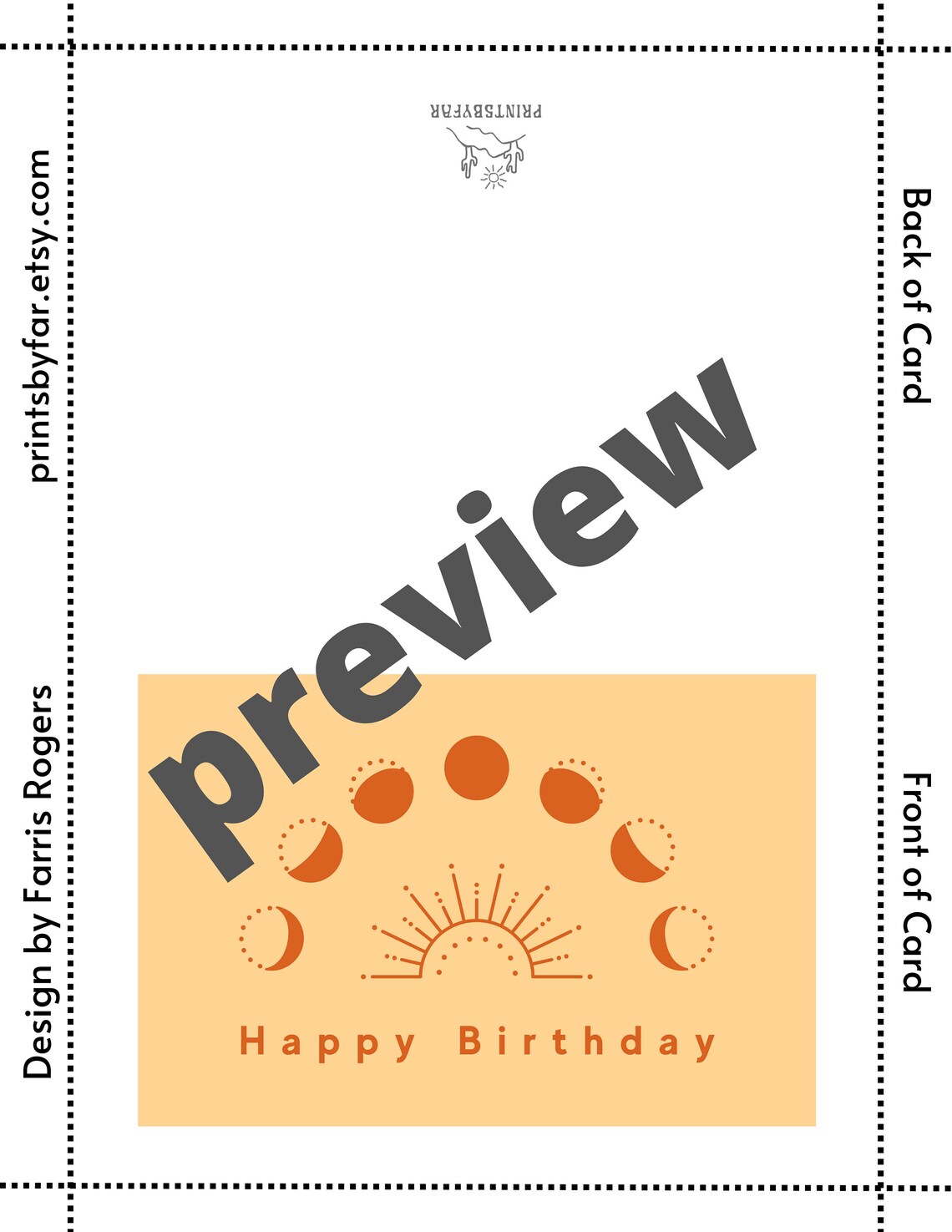 Printable Happy Birthday Moon Phase Card, Print at Home, Digital ...