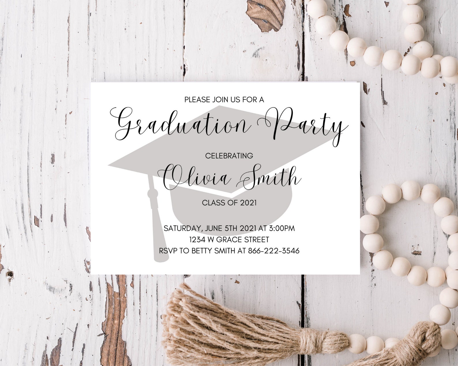 Graduation Party Invitation, Graduation Invitation, Simple Graduation ...