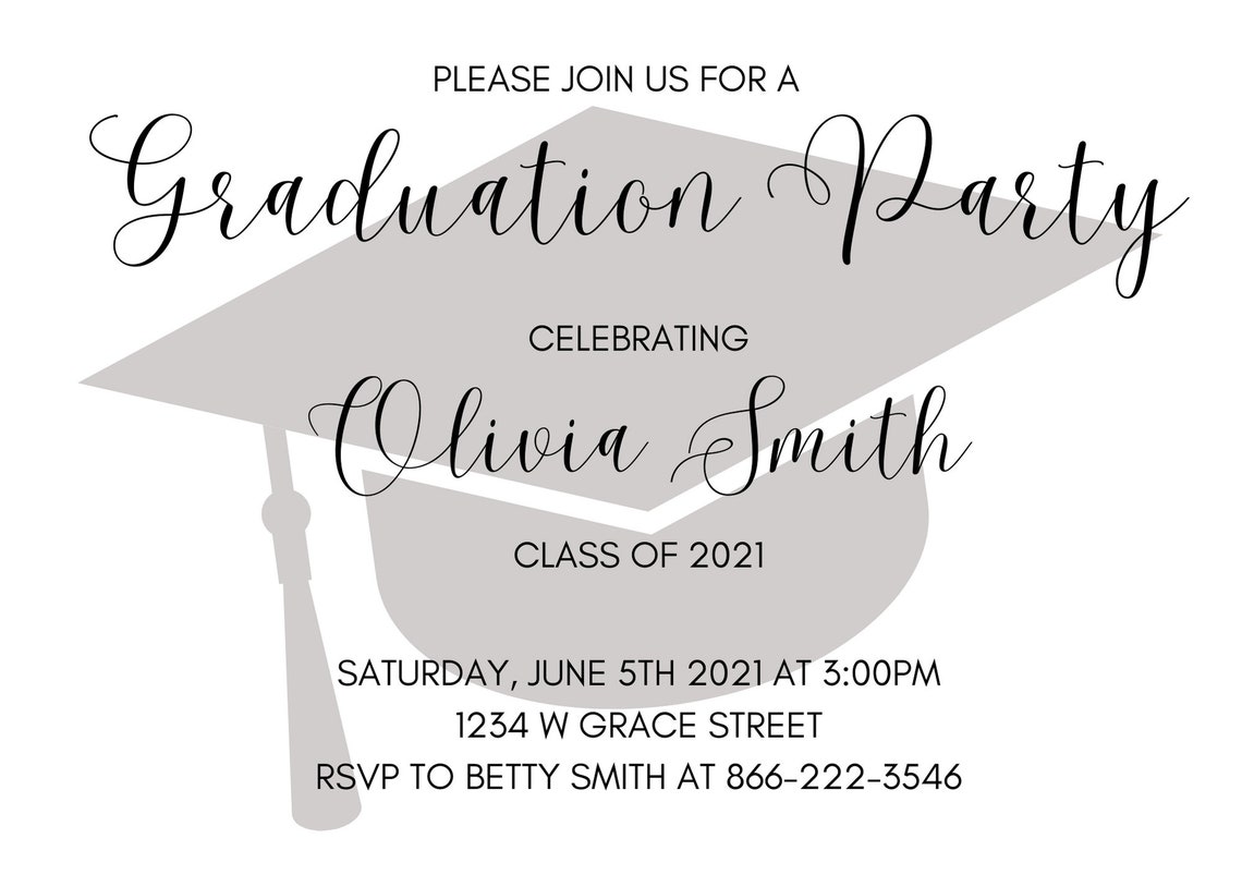 Graduation Party Invitation, Graduation Invitation, Simple Graduation ...