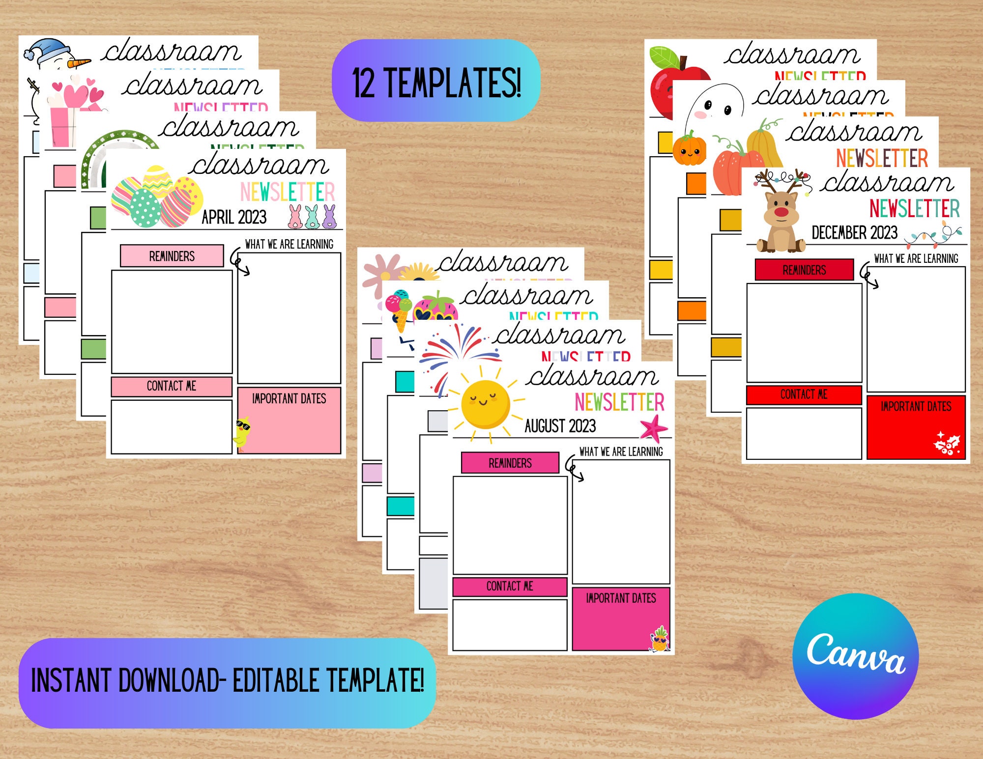 Classroom Newsletter, Monthly Classroom Newsletter, Newsletter Bundle ...