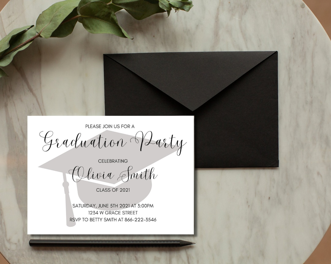 Graduation Party Invitation, Graduation Invitation, Simple Graduation ...