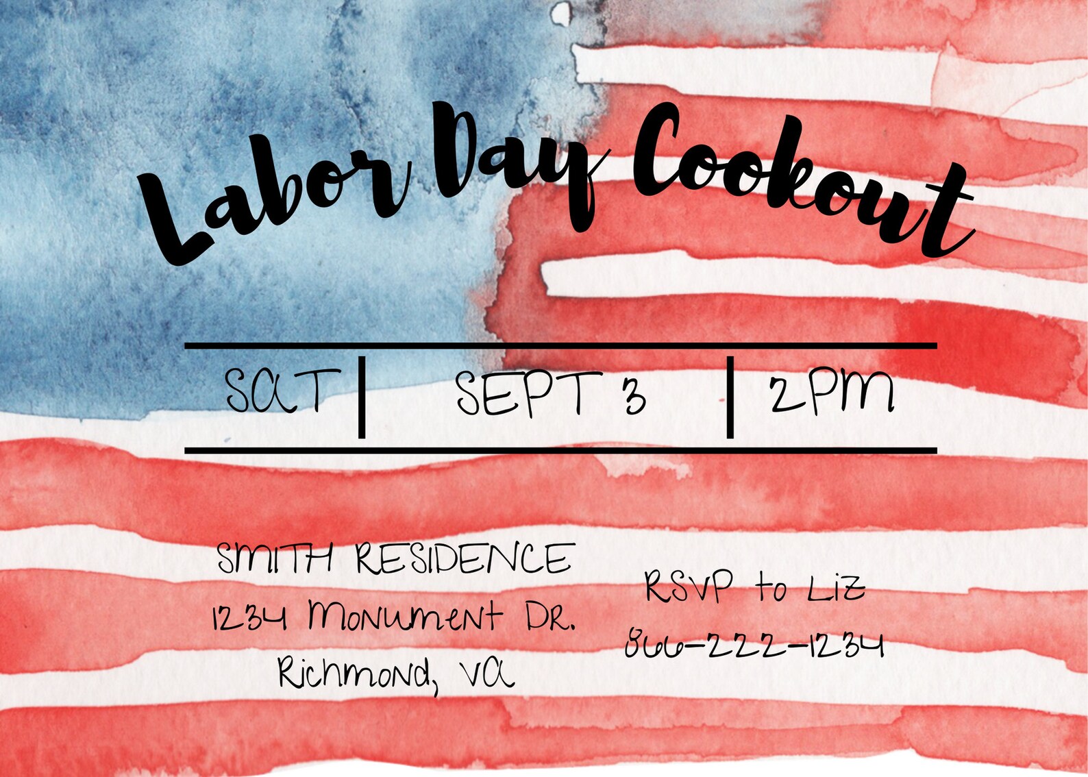 Labor Day Cookout Invitation, Backyard Cookout Invitation, Printable ...