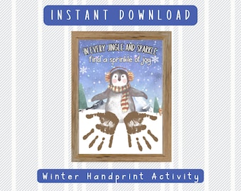 Winter Handprint Craft, Christmas Handprint Art, Homeschool Art ...