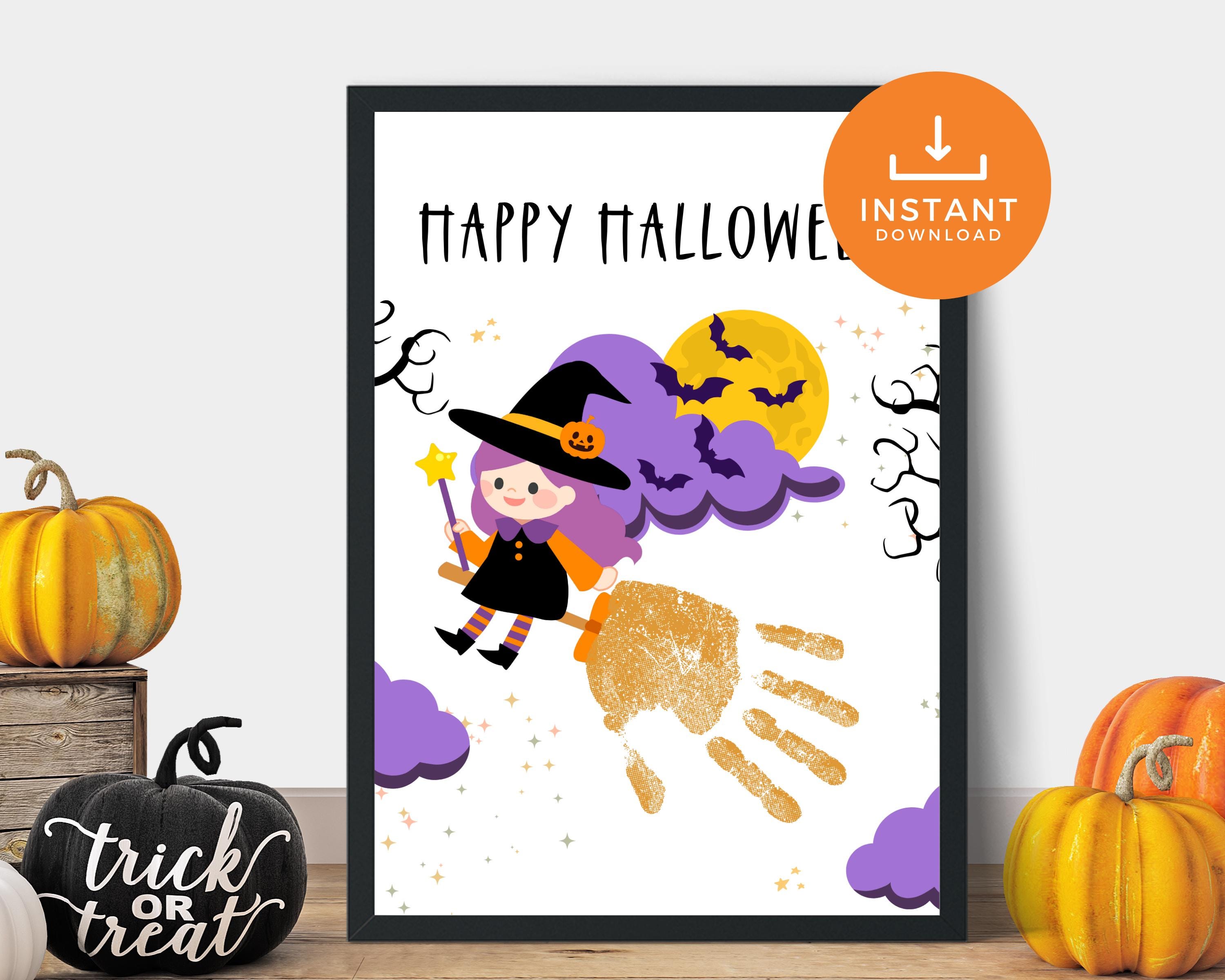 Halloween Handprint Art Bundle, DIY Halloween Keepsake, Fun Halloween ...