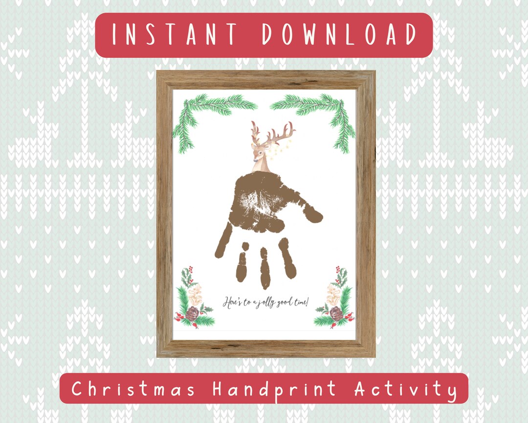 Reindeer Handprint Craft, Christmas Handprint Art, Homeschool Art ...