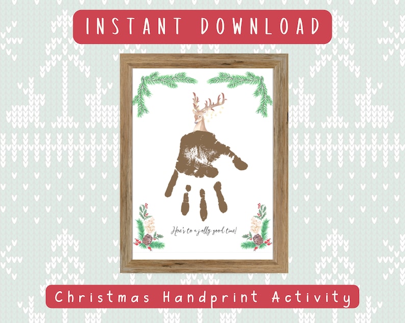 Reindeer Handprint Craft, Christmas Handprint Art, Homeschool Art ...