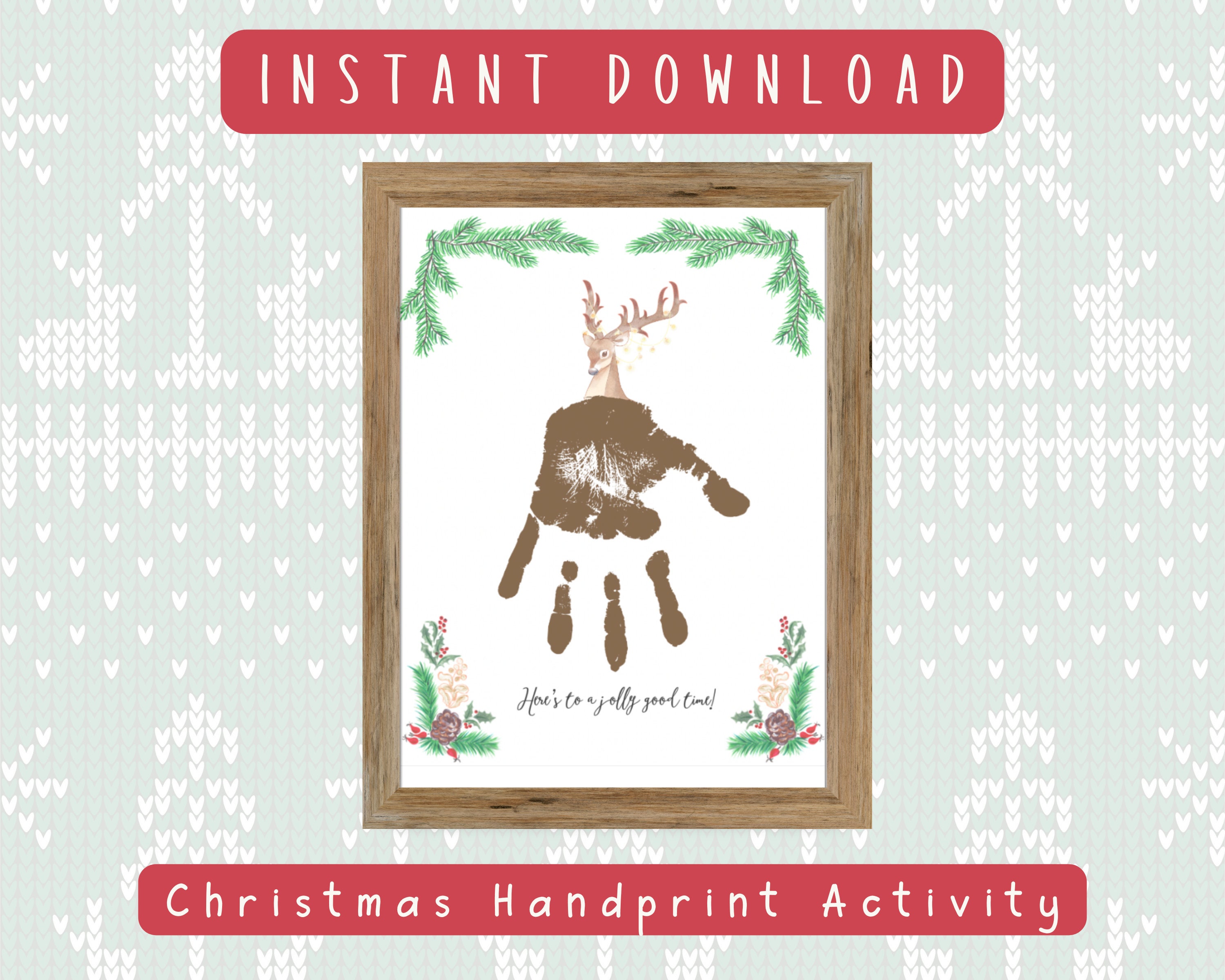 Reindeer Handprint Craft, Christmas Handprint Art, Homeschool Art ...