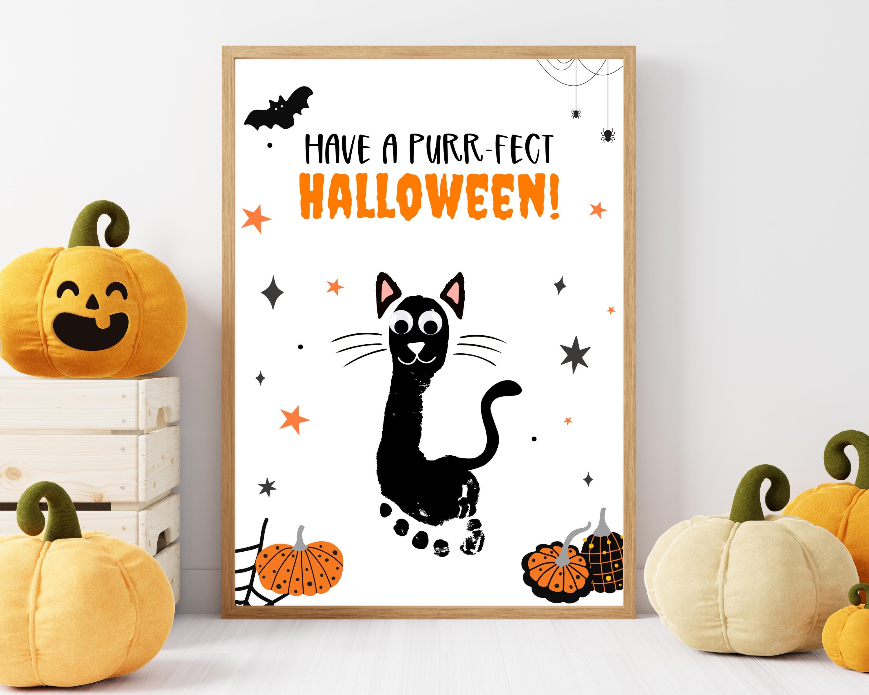Halloween Black Cat Footprint Art, Baby Keepsake (digital Download) - Etsy