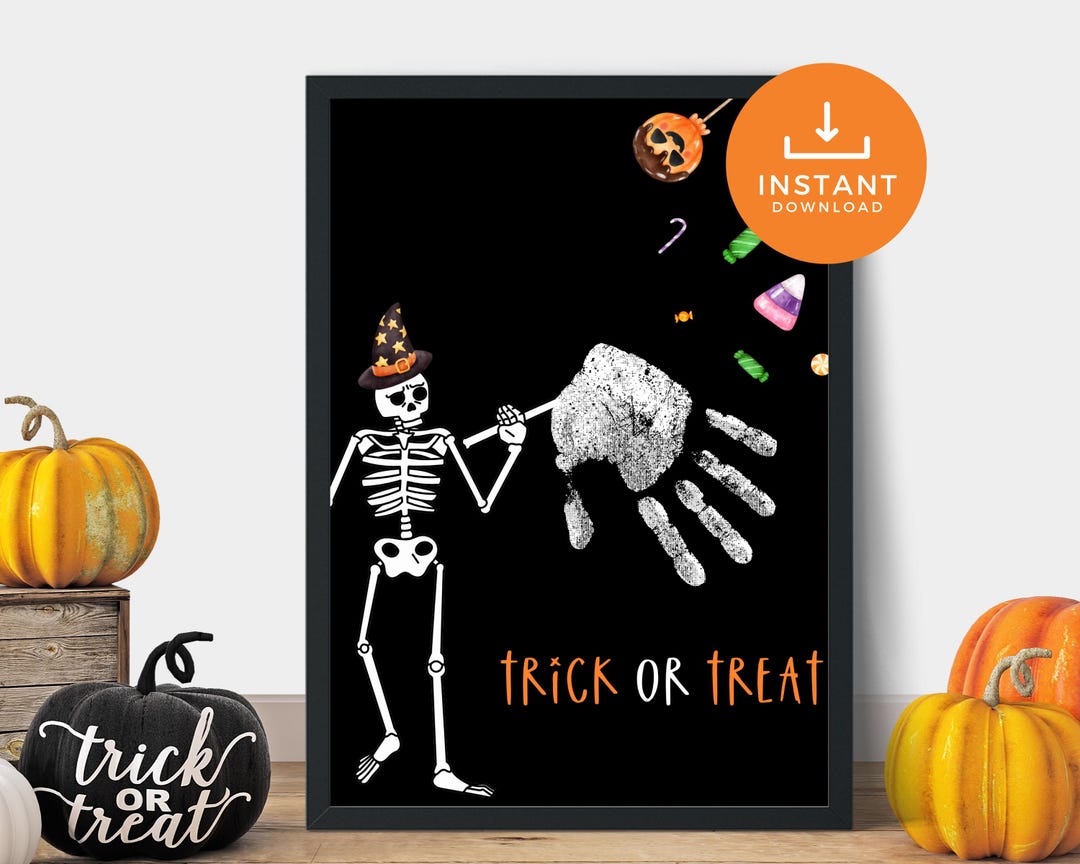Halloween Handprint Art, Printable Keepsake, Toddler Craft, Fun ...