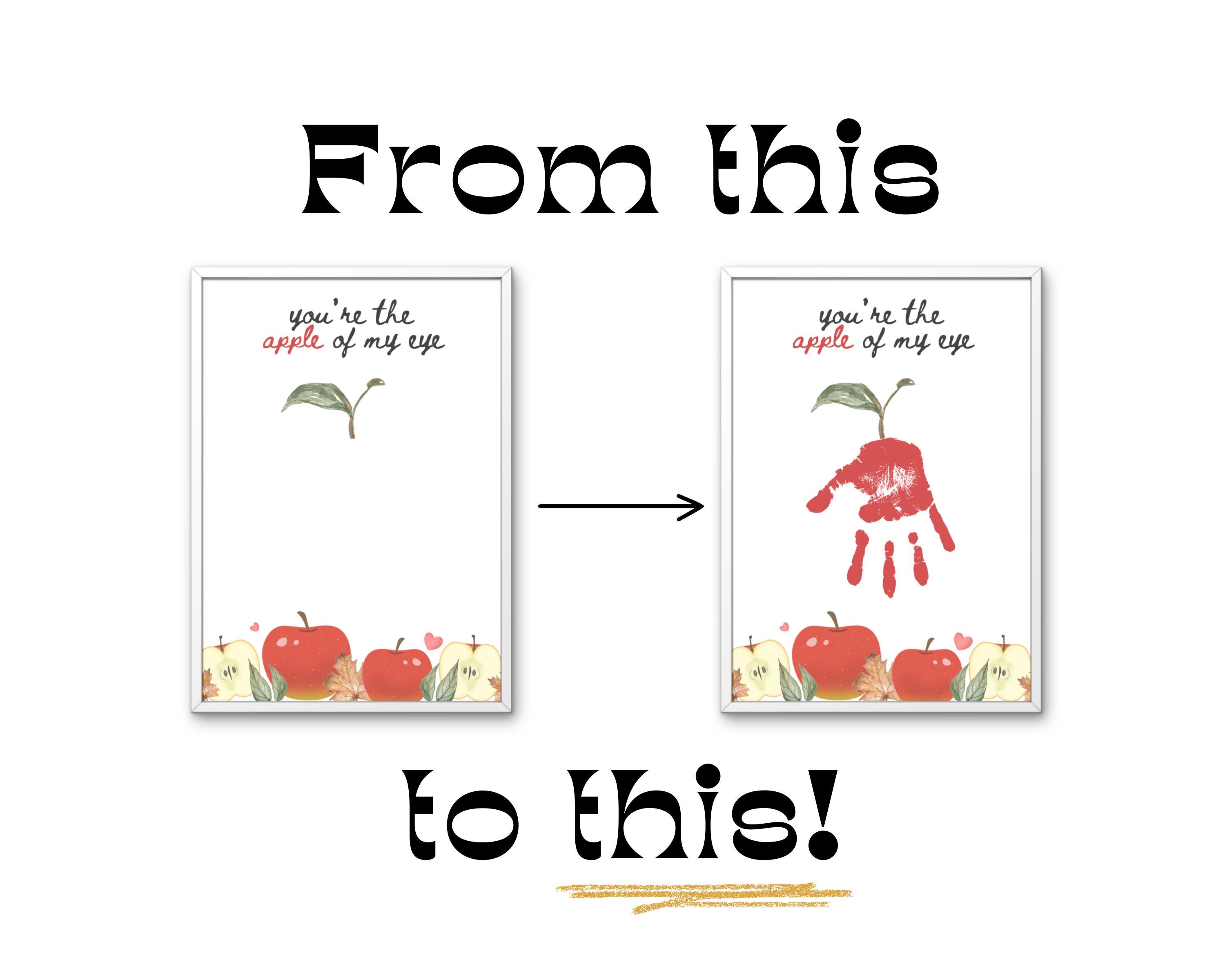 Apple Handprint Craft, Printable Keepsake for Kids, Fall Activity, DIY ...