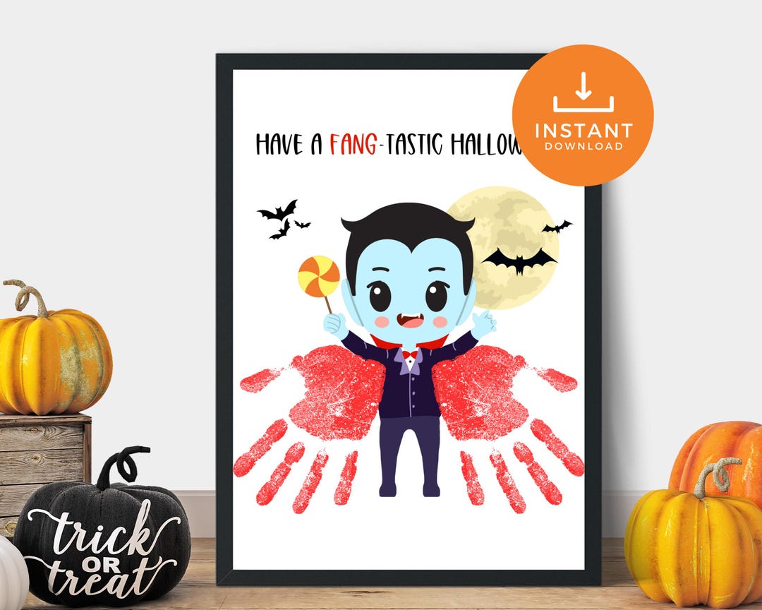 Vampire Handprint Art, DIY Halloween Keepsake (digital Download) - Etsy