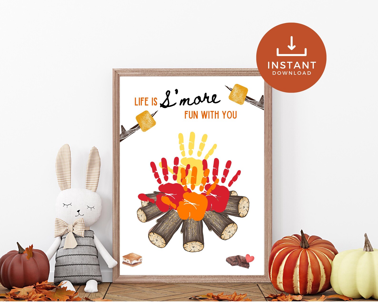 S'more Handprint Art, Fall Campfire Craft (digital Download) - Etsy
