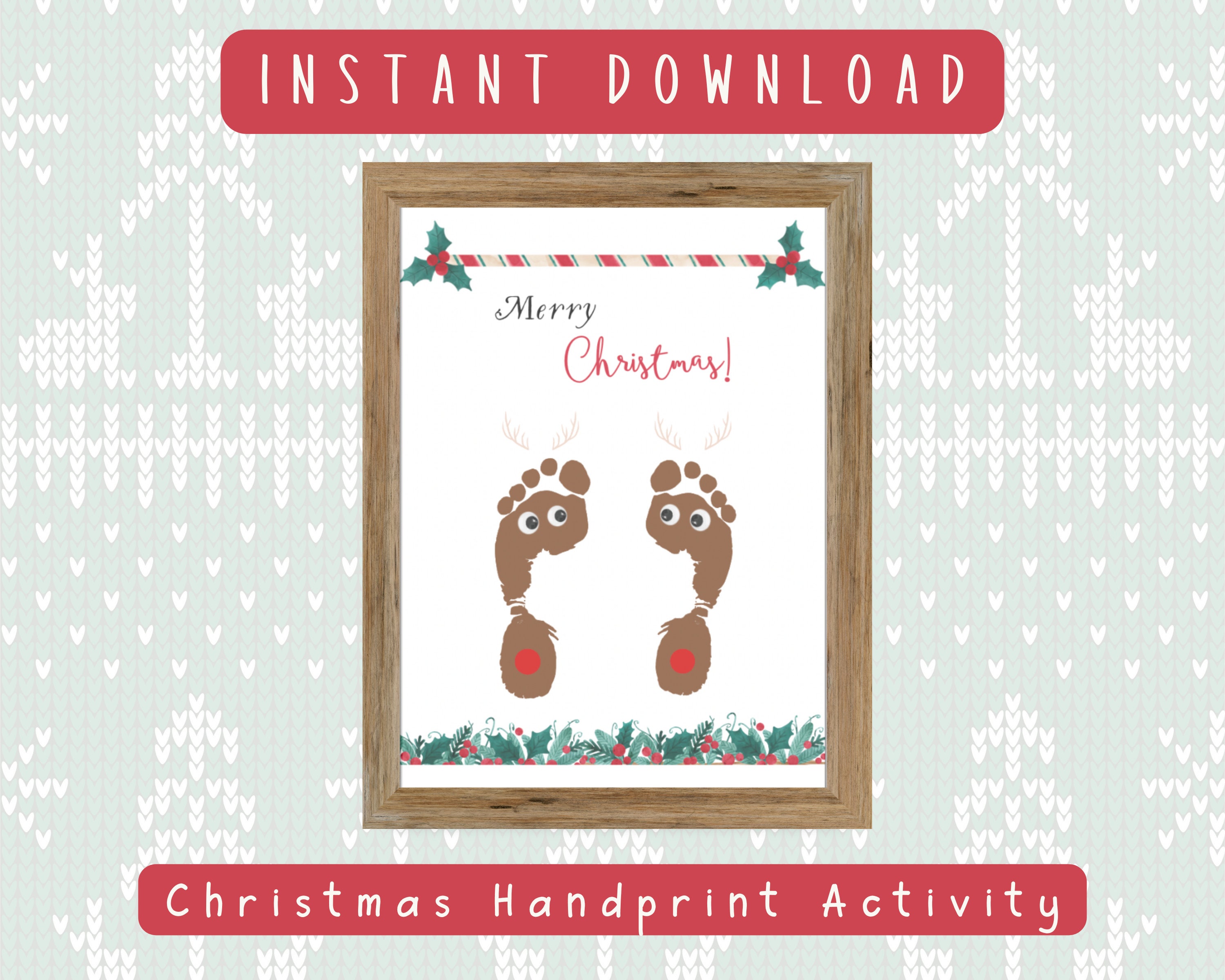 Christmas Footprint Craft, Christmas Handprint Art, Homeschool Art ...