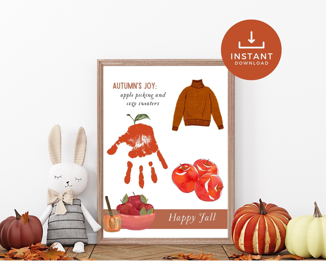 Apple Handprint Craft, Hand Print Art Theme Fall, Fall Homeschool Art ...