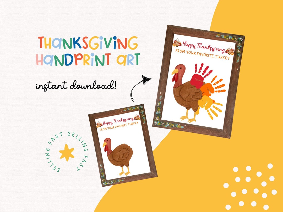 Thanksgiving Turkey Handprint Art, DIY Kids Craft (digital Download) - Etsy