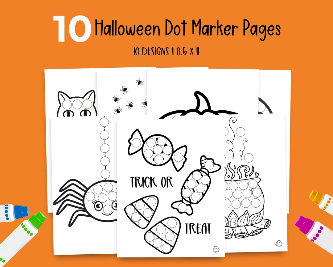 Halloween Dot Marker Printable, Halloween Dot-to-dot Pack, Halloween ...