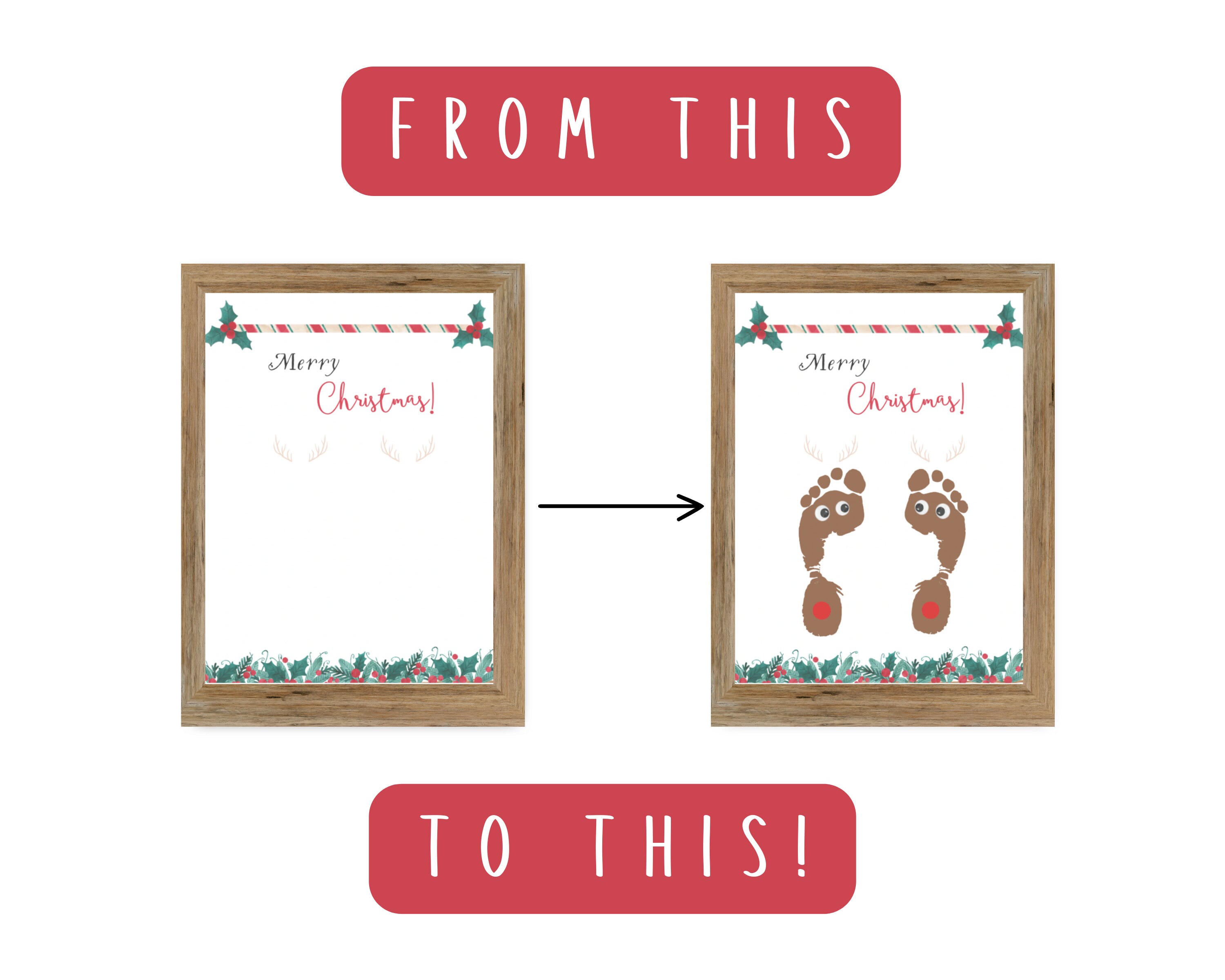 Christmas Footprint Craft, Christmas Handprint Art, Homeschool Art ...