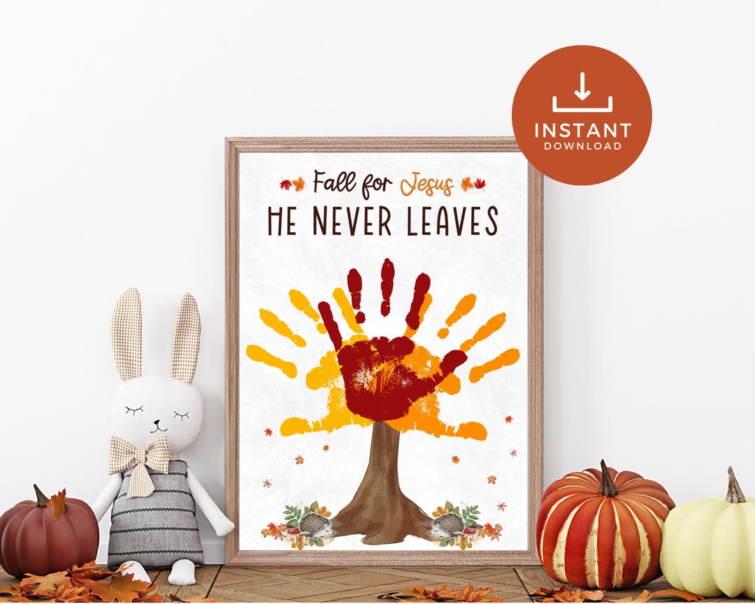 Fall for Jesus Handprint Art, Kids Craft, Christian Preschool Activity ...