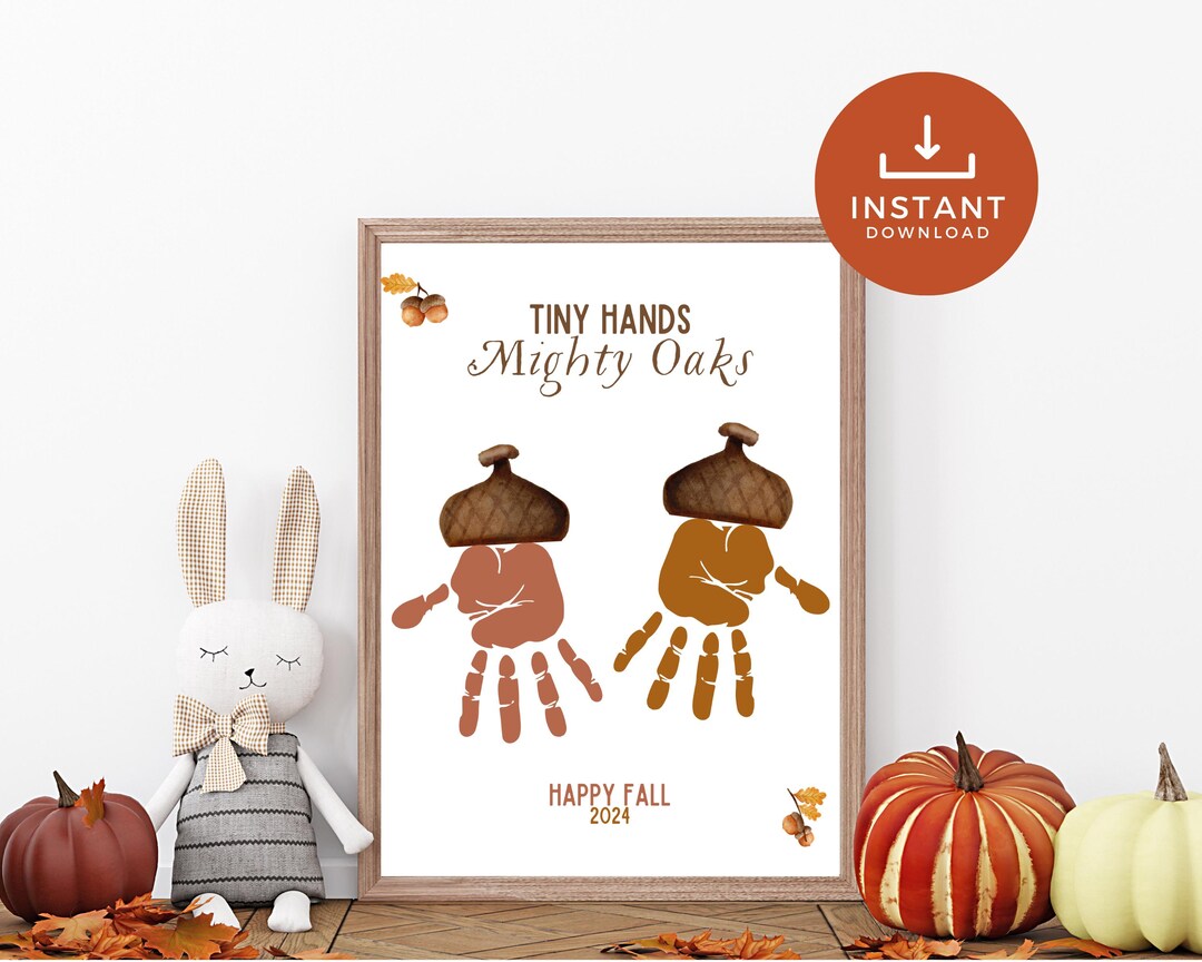 Acorn Handprint Art, Fall Keepsake, Kids Craft (digital Download) - Etsy