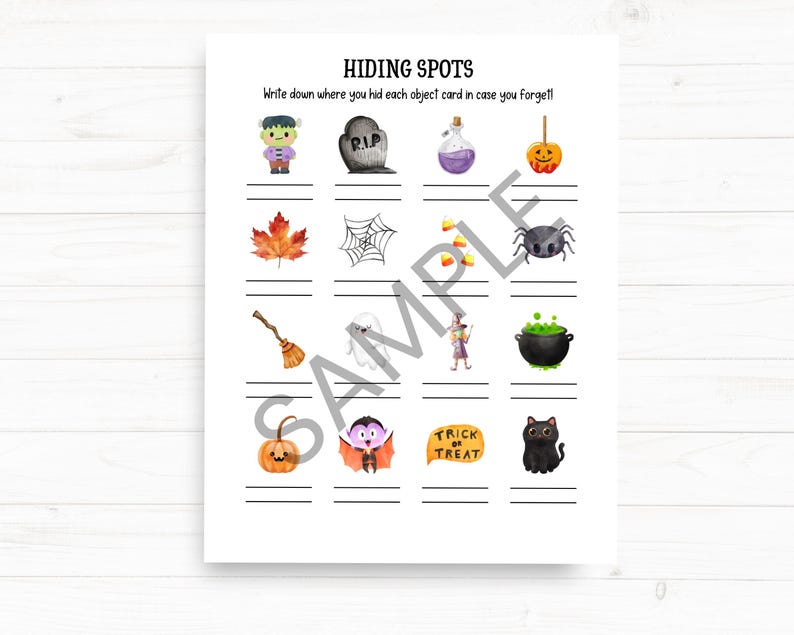 Halloween Scavenger Hunt for Kids, Printable Treasure Hunt (digital ...