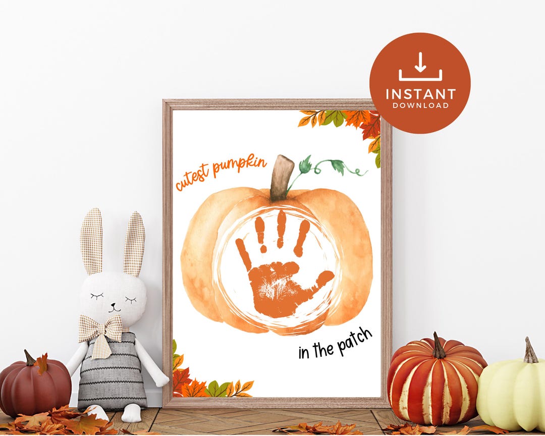 Cutest Pumpkin Handprint Craft, Fall Printable, Kids Activity, Pumpkin ...