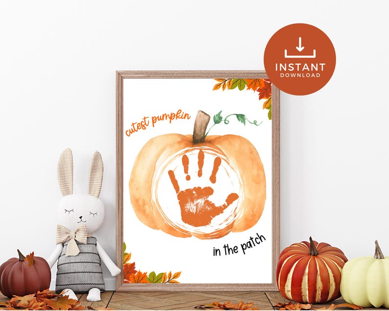 Pumpkin Handprint Keepsake, Fall Craft, Kids Activity (digital Download ...