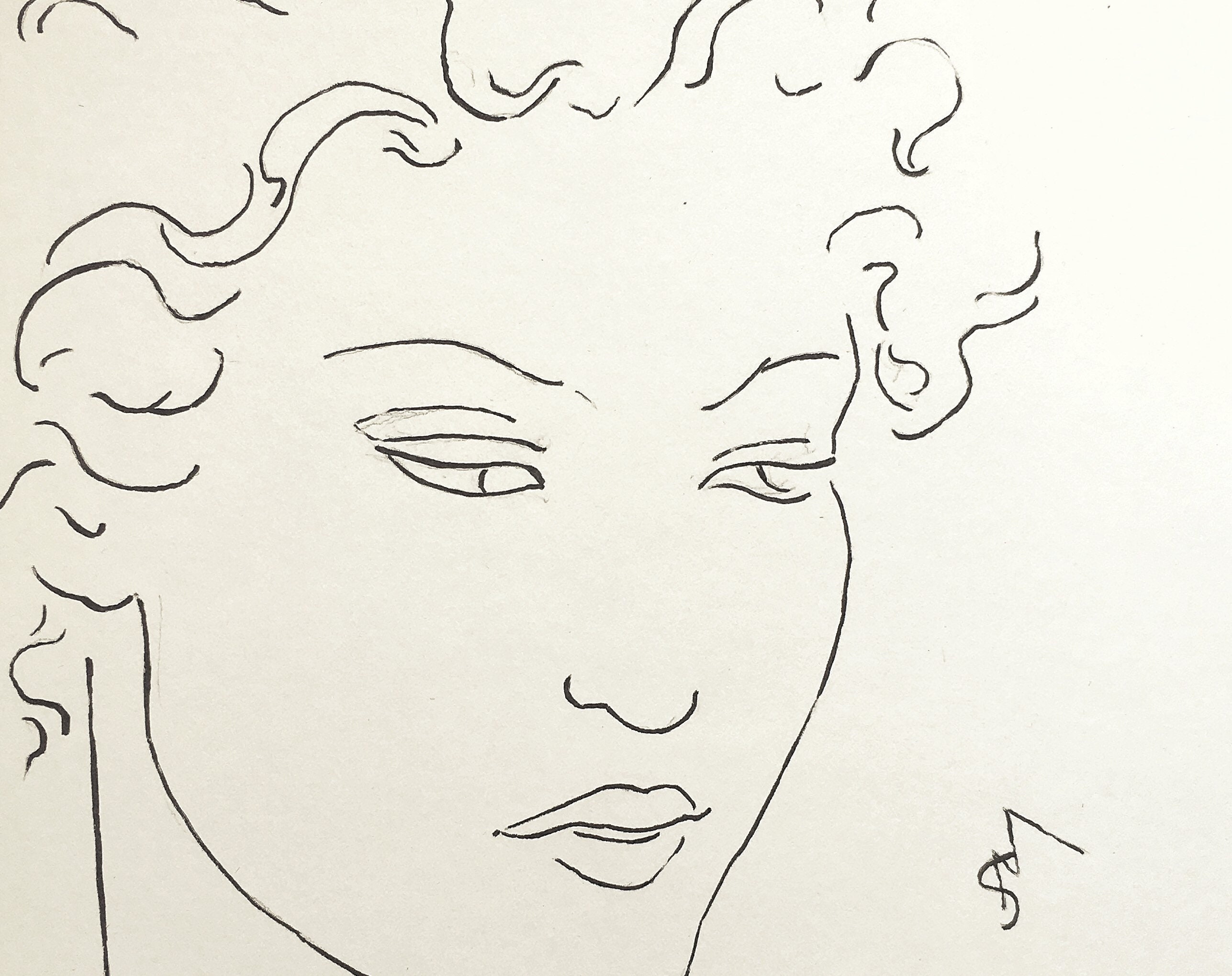 Original Contemporary Art Line Drawing of a Woman Fashion - Etsy