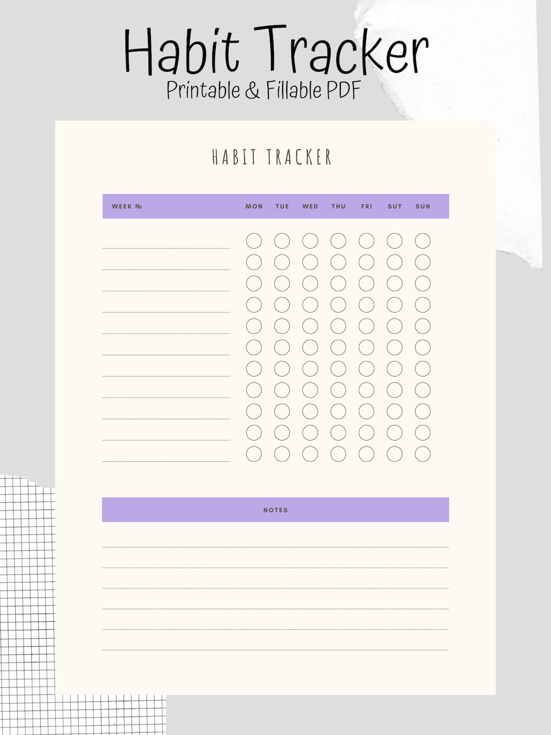 Habit Tracker, Printable Habit Tracker, Weekly Habit Tracker, Digital ...