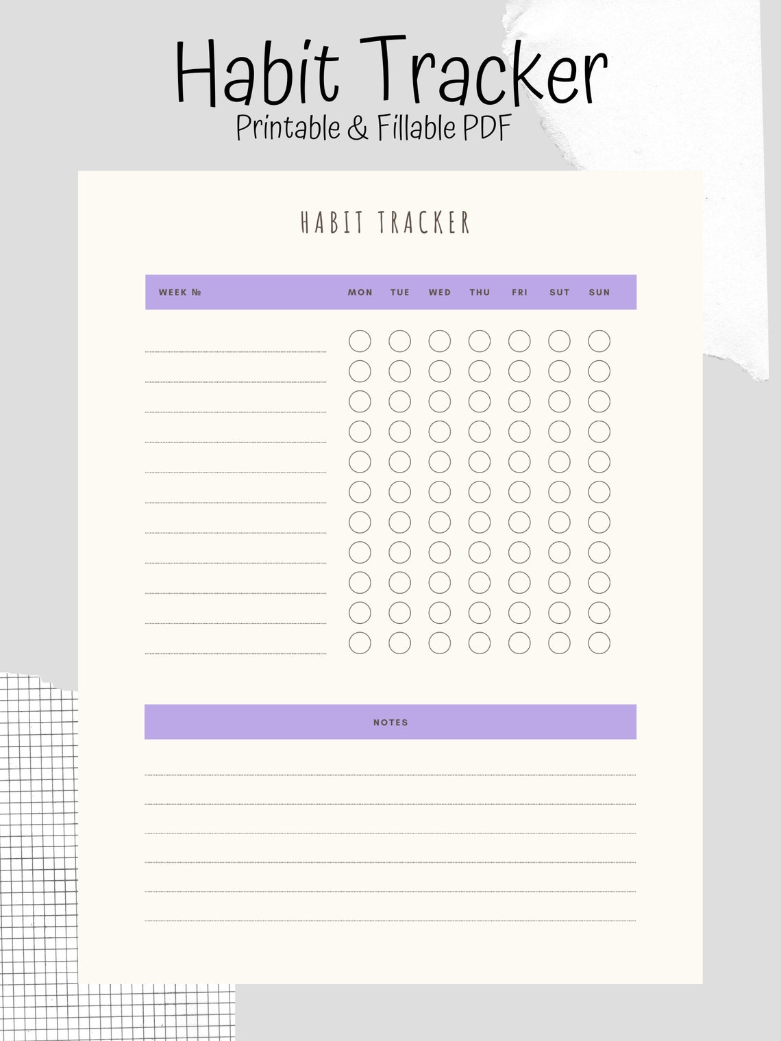 Habit Tracker, Printable Habit Tracker, Weekly Habit Tracker, Digital ...