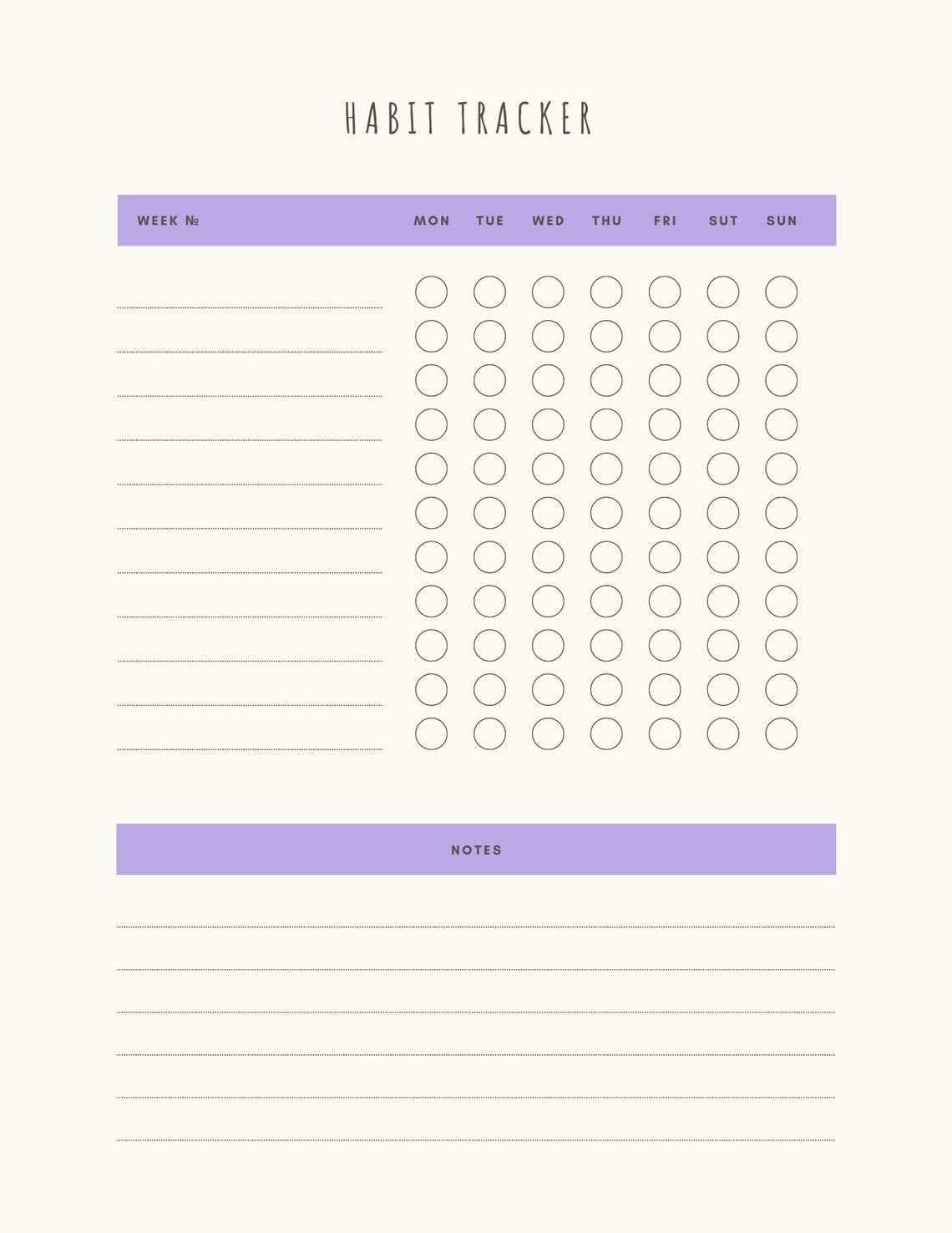 Habit Tracker, Printable Habit Tracker, Weekly Habit Tracker, Digital ...