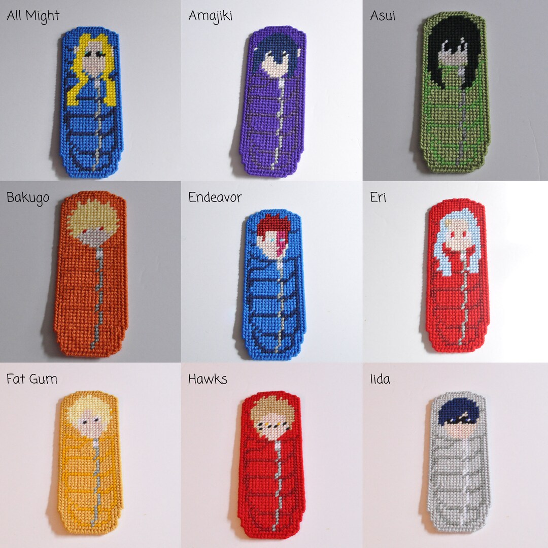 MHA Sleepingbag Character Bookmark Needlepoint Listing One - Etsy