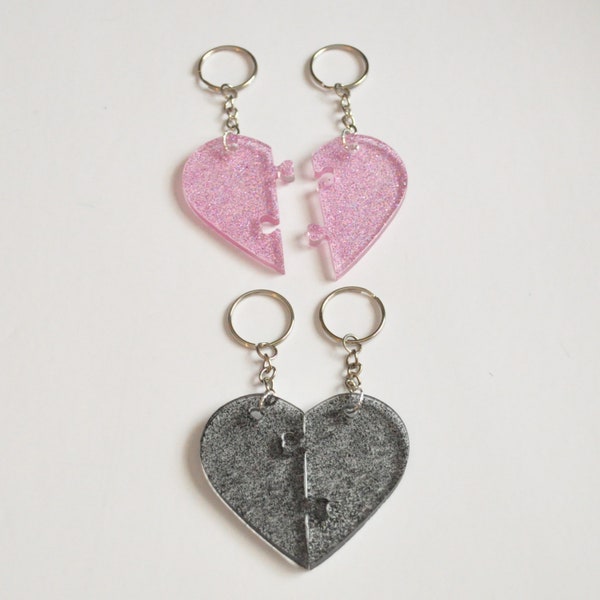 Half Heart Keychain - Etsy